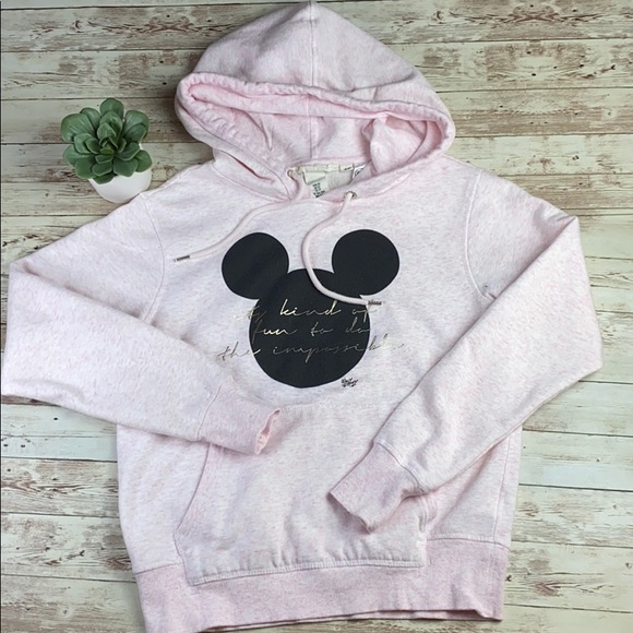 H&M | Tops | Hm Disney Mickey Mouse Pink Hoodie For Womenteen Girls ...